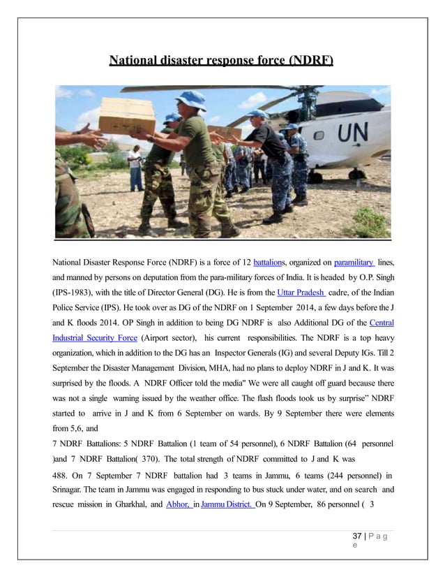 Disaster management Project For Class 9