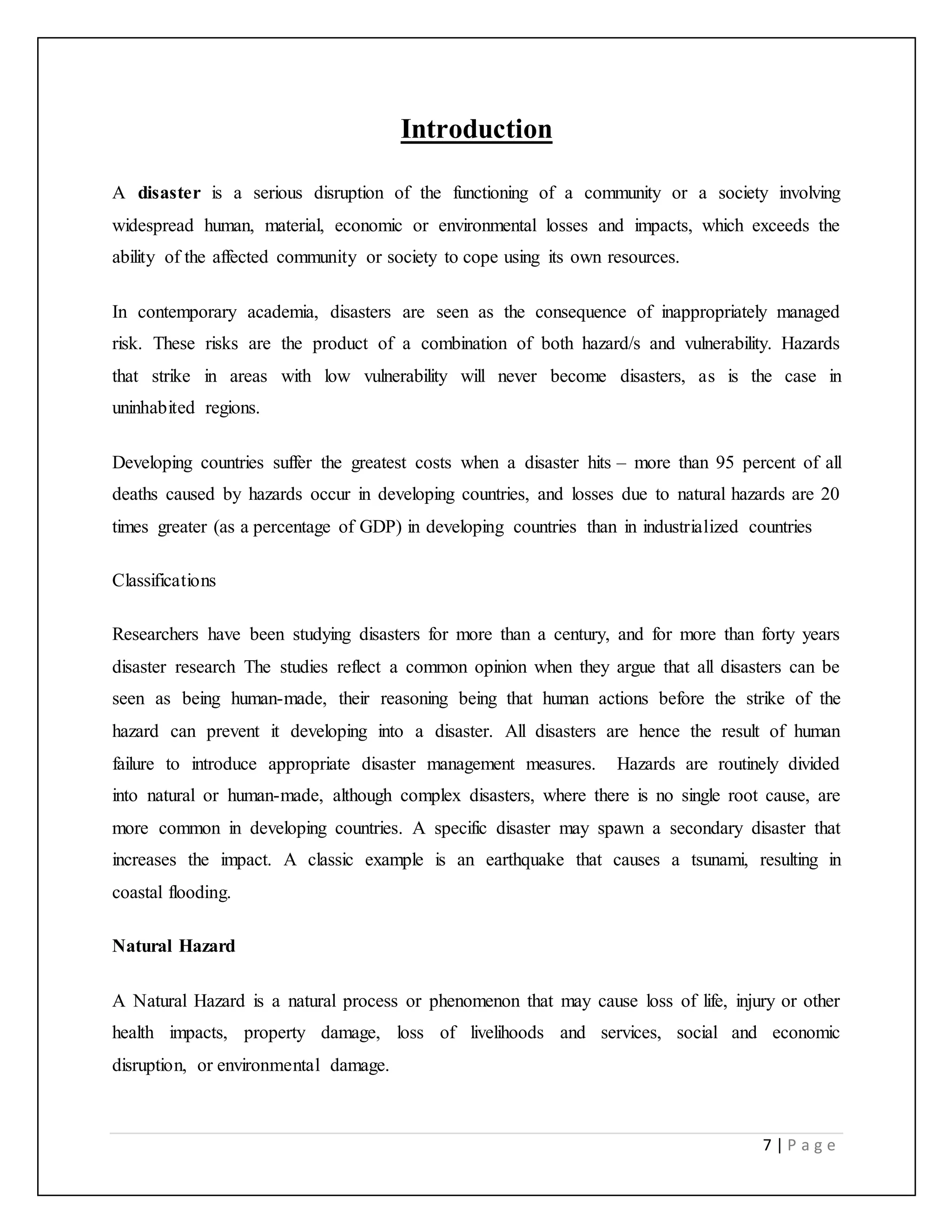 Disaster management with case study | DOCX