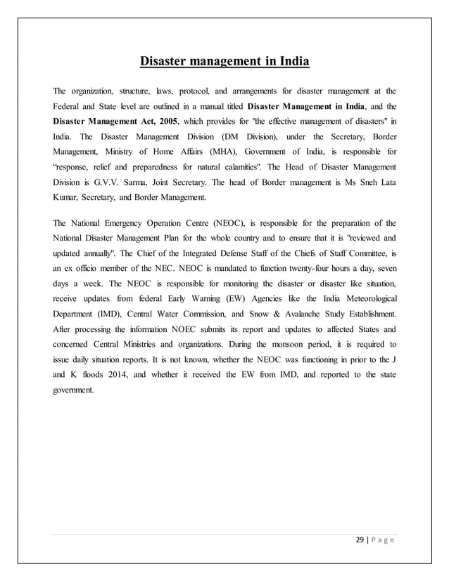 Disaster management with case study | DOCX