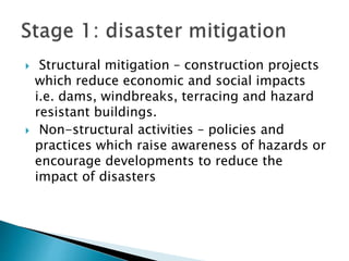 Disaster management cycle, mitigation and preparedness | PPTX