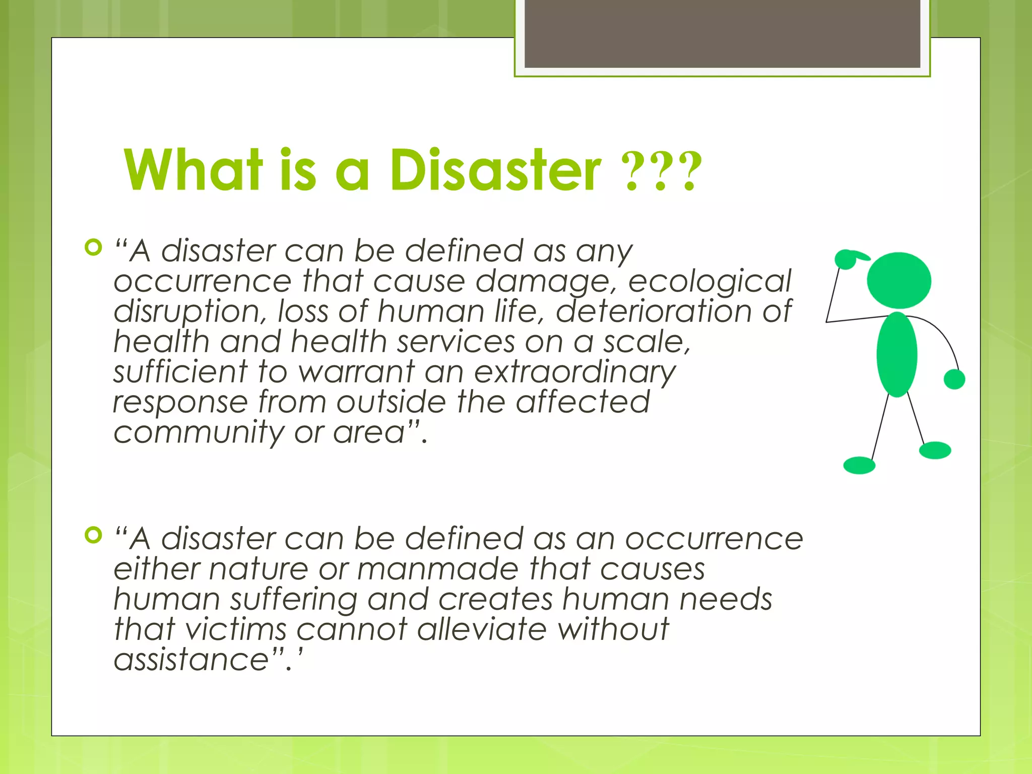 Disaster management Presentation (PPT) by Faisal | PPT