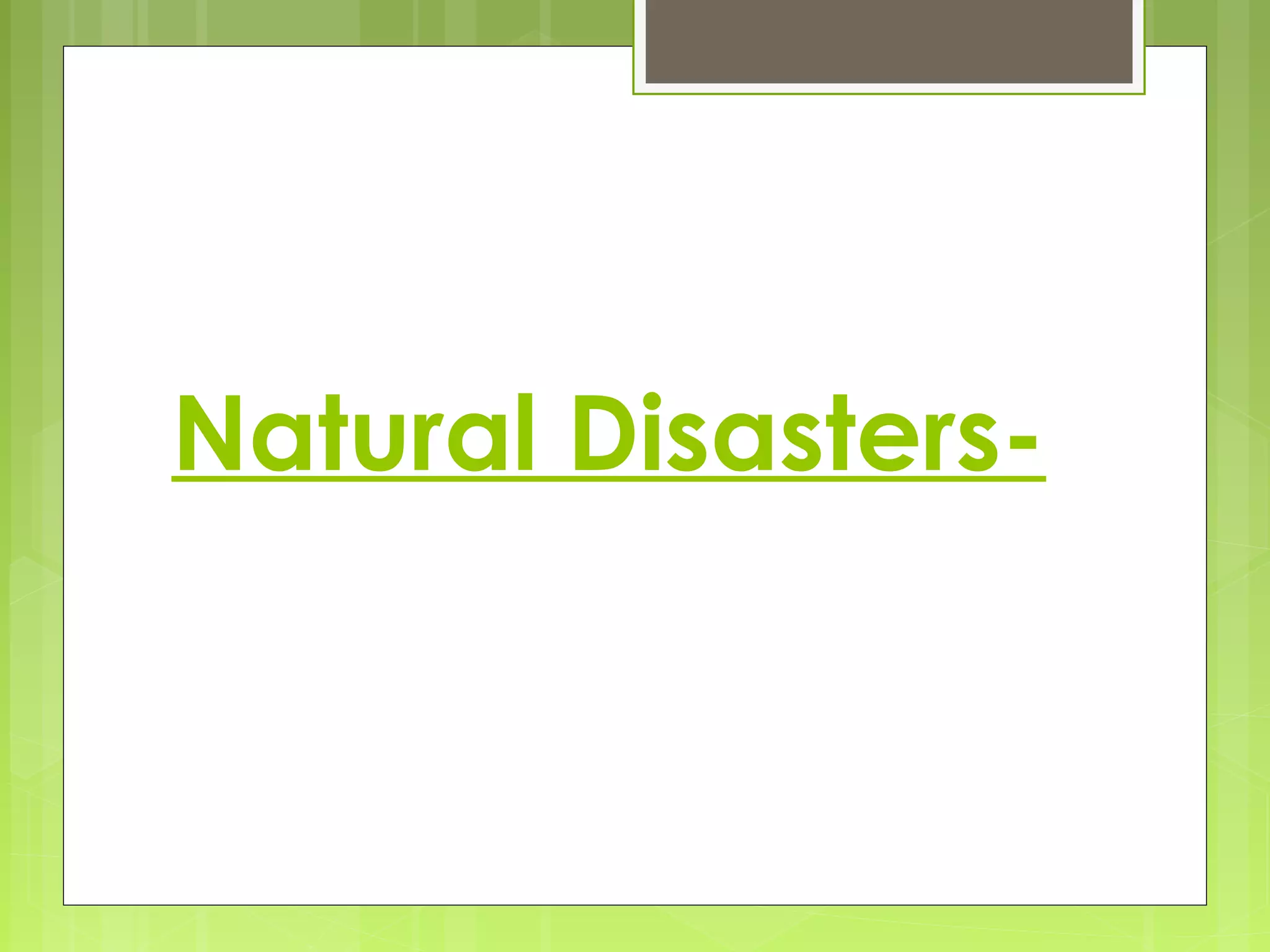 Disaster management Presentation (PPT) by Faisal | PPT