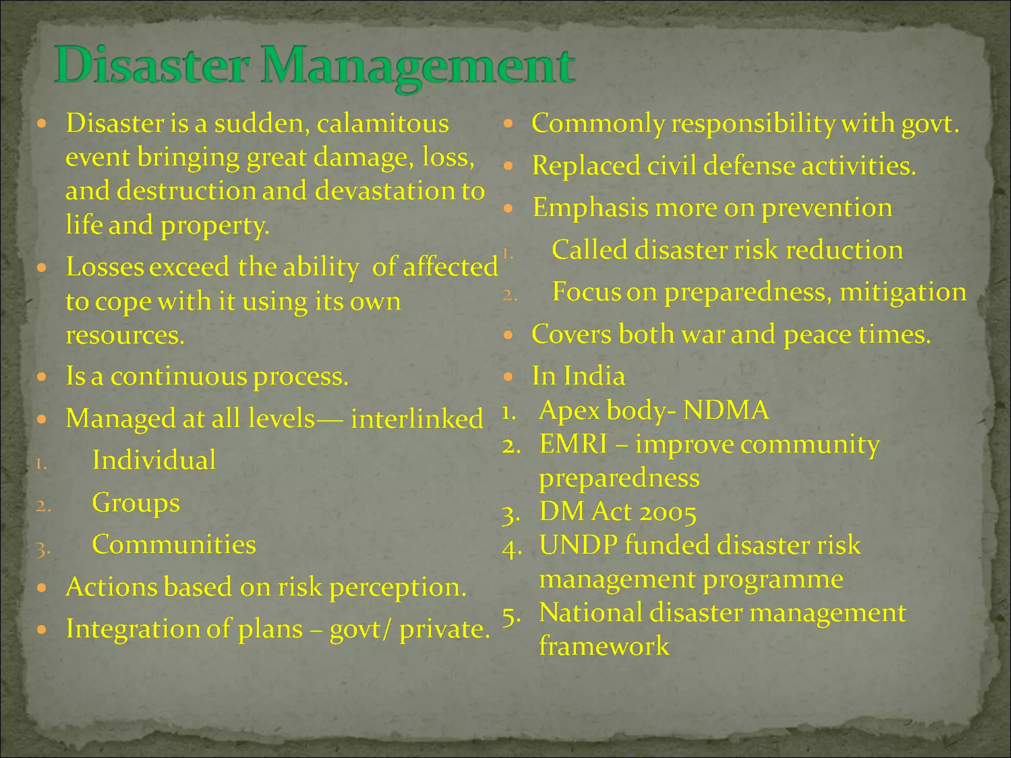 Disaster management | PPT