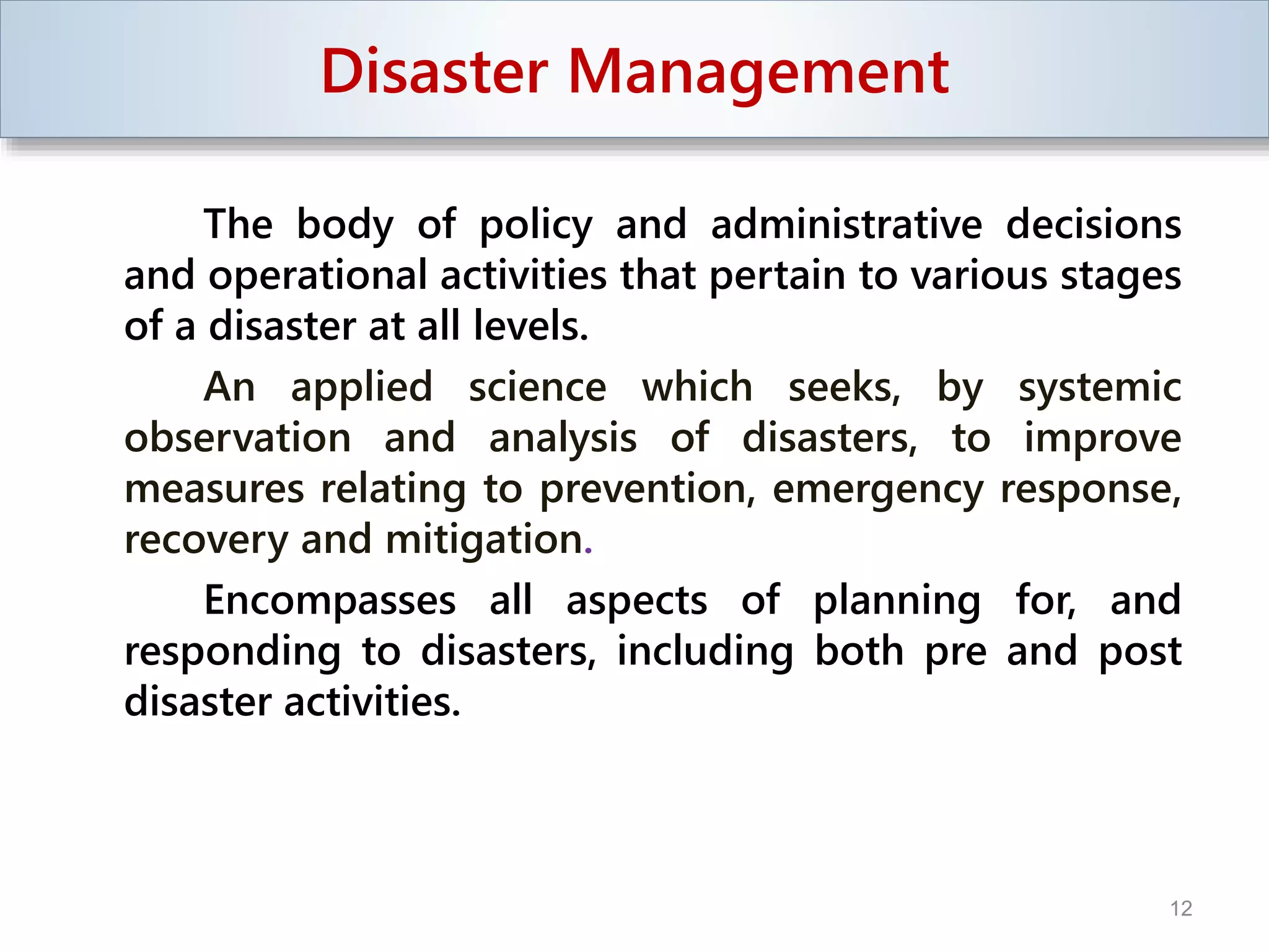 Disaster Management. | PPTX