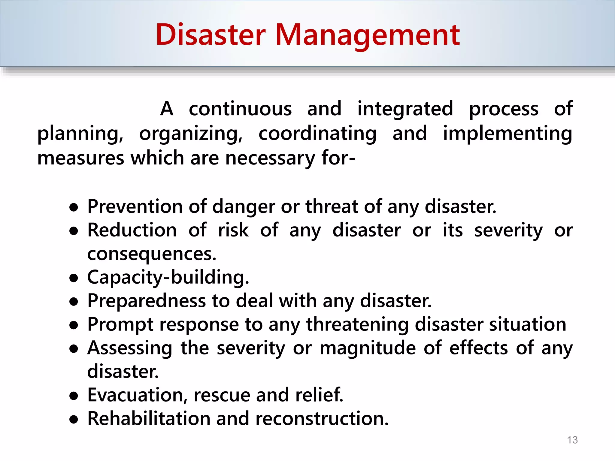 Disaster Management. | PPTX