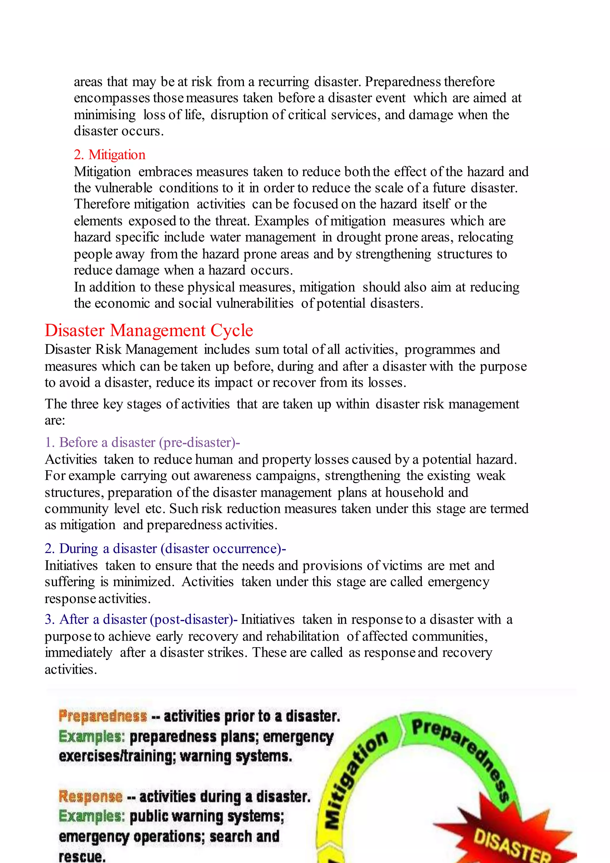 Disaster, types, classification, Disaster management | DOCX