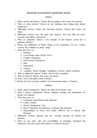 Disaster management | DOCX