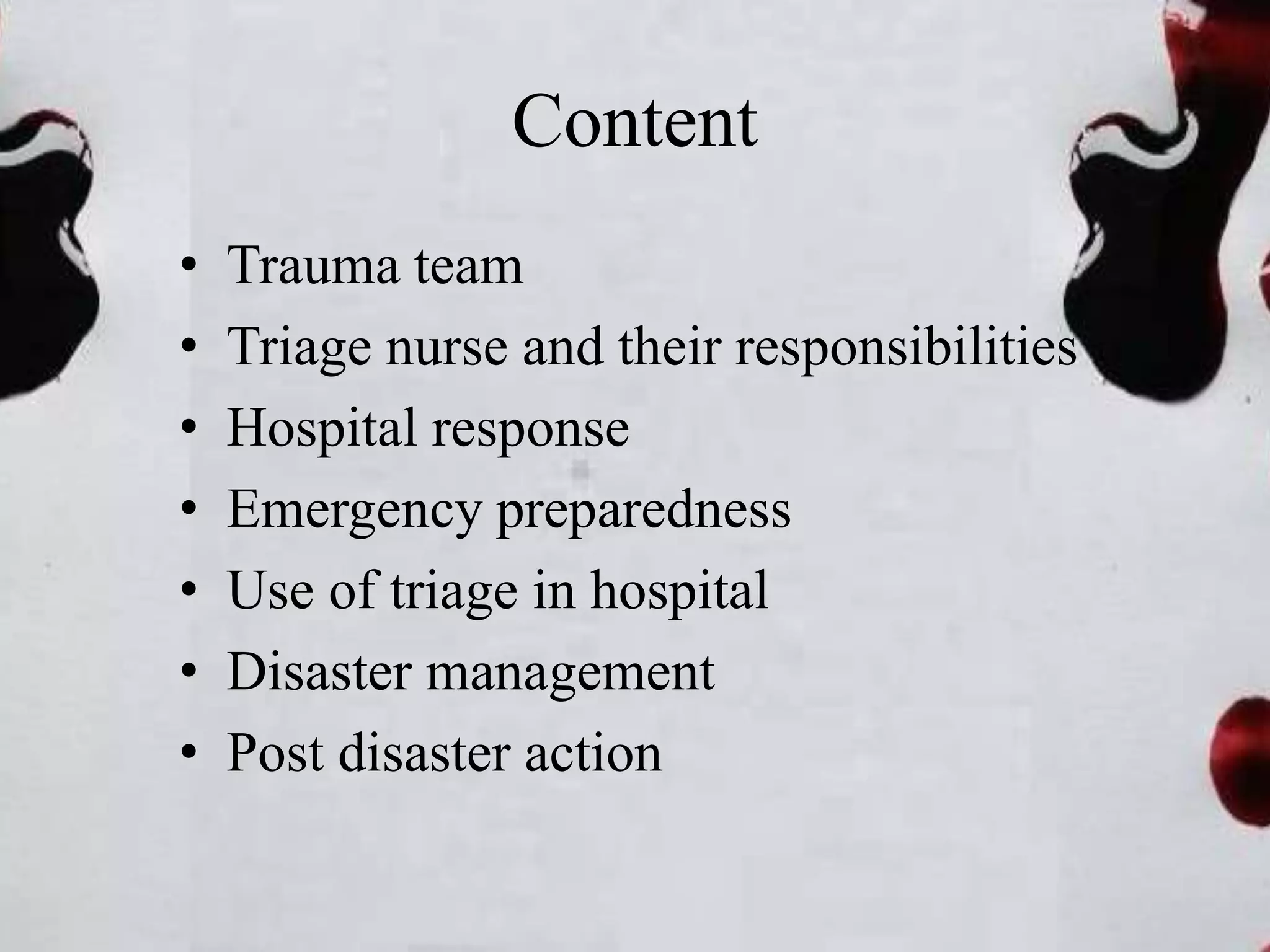 Disaster management in hospital setting | PPTX
