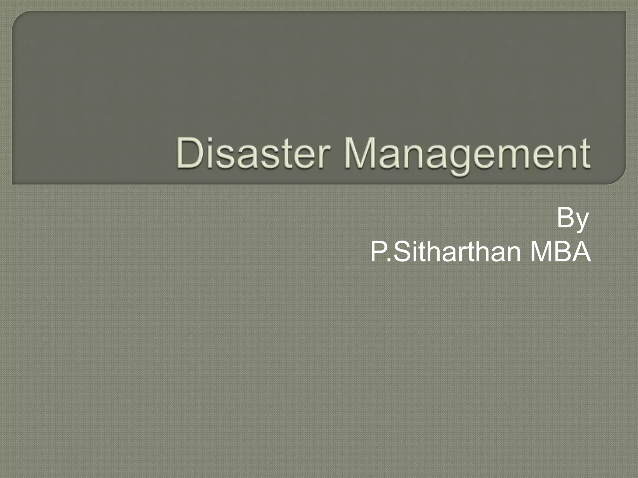 Disaster management | PPTX
