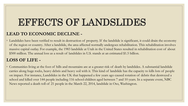 CAUSES AND EFFECTS OF LANDSLIDES | PPTX