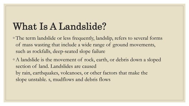 CAUSES AND EFFECTS OF LANDSLIDES | PPTX