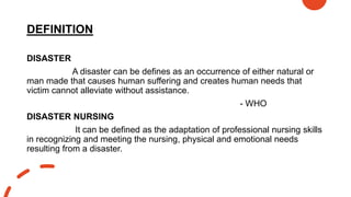 Disaster management - Nursing Management | PPTX