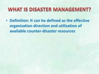 DISASTER MANAGEMENT.pptx | First Aid | Injuries