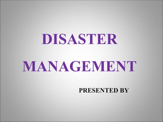 DISASTER management roles and responsibilities | PPT
