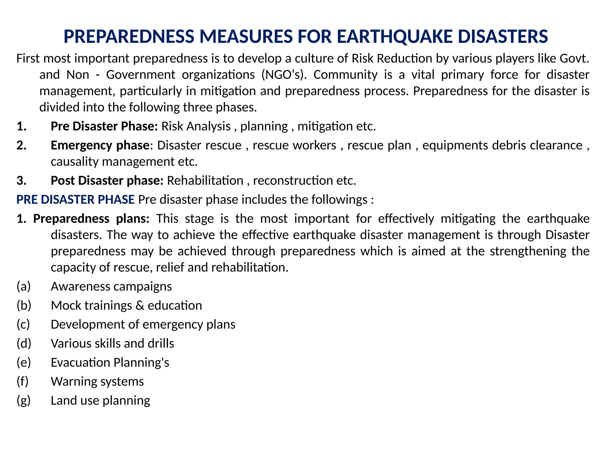 Disaster Management in Earthquake Engineering | PPTX