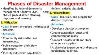 DISASTER MANAGEMENT, Phases of Disaster Management .pptx