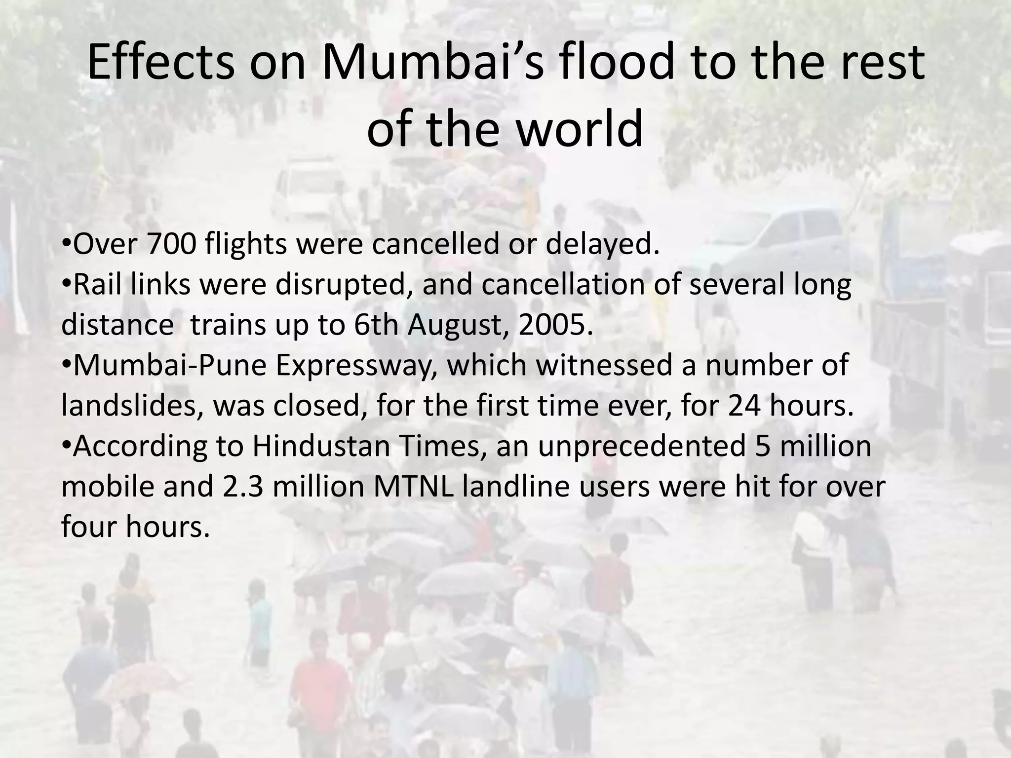 Disaster management- case study on 26 July 2005 Mumbai flood | PPTX