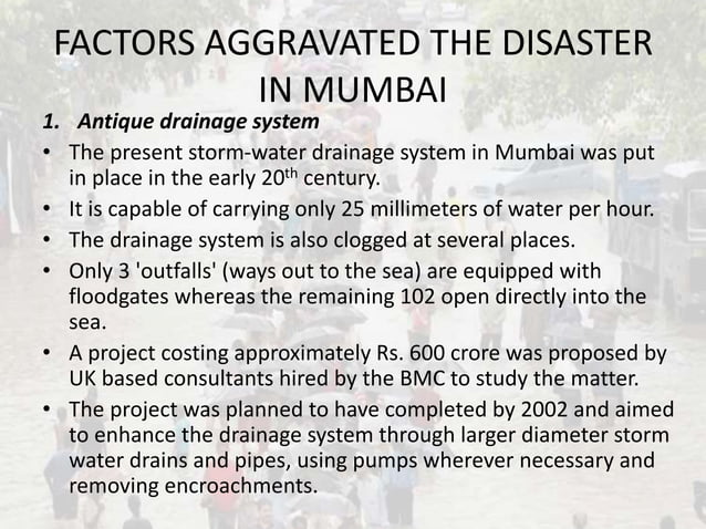 Disaster management- case study on 26 July 2005 Mumbai flood | PPTX