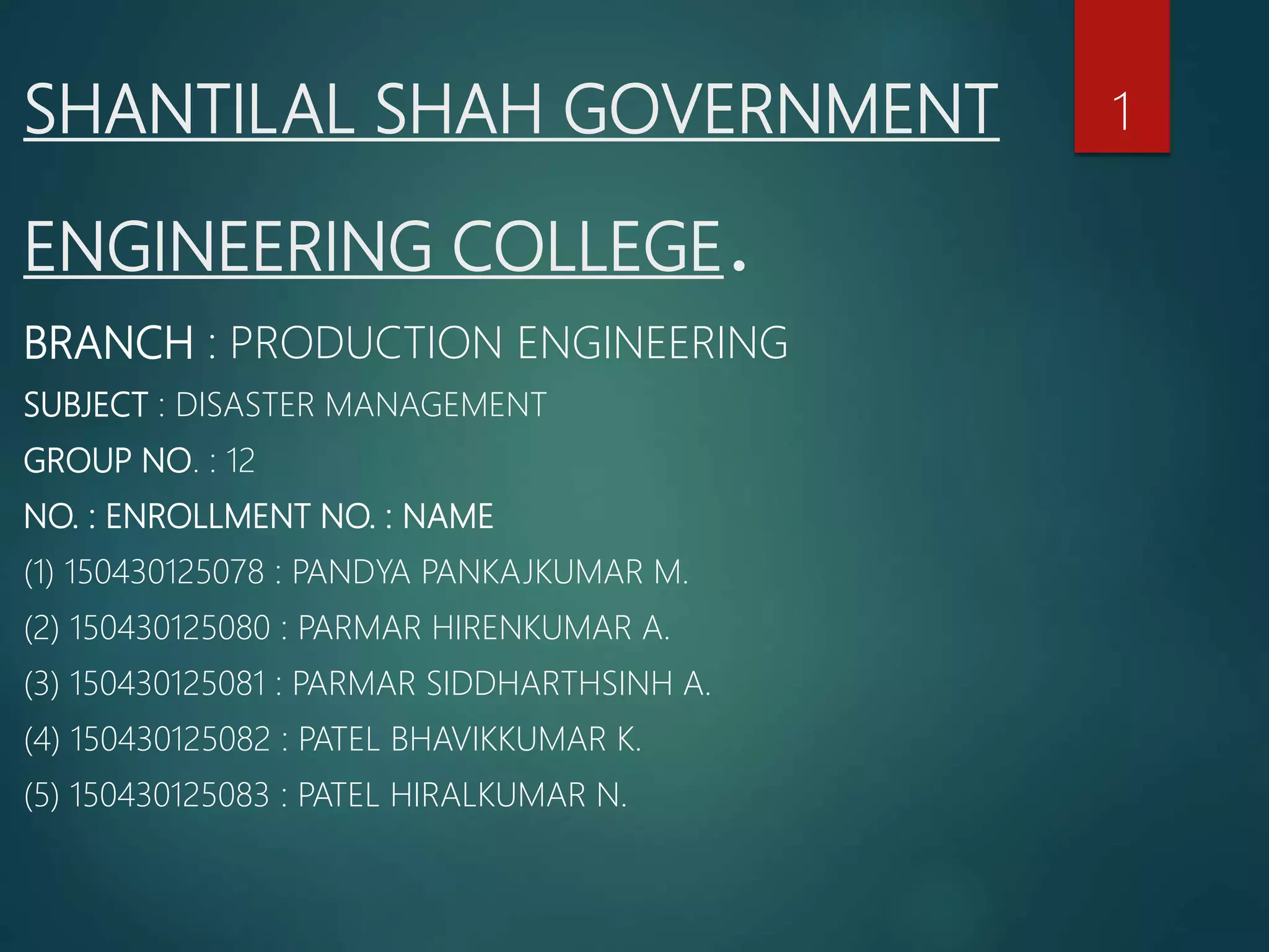 Disaster management ppt | PPT