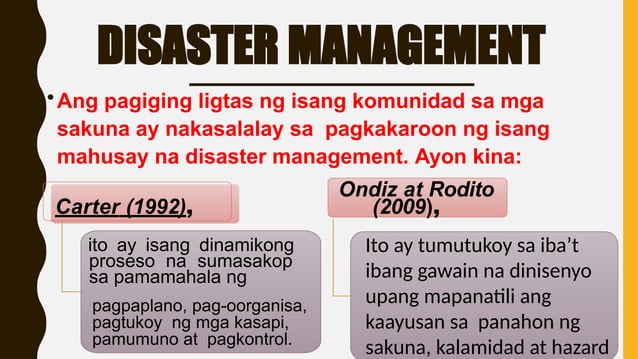 Ito ay Mga elemento ng Disaster Management | PPTX
