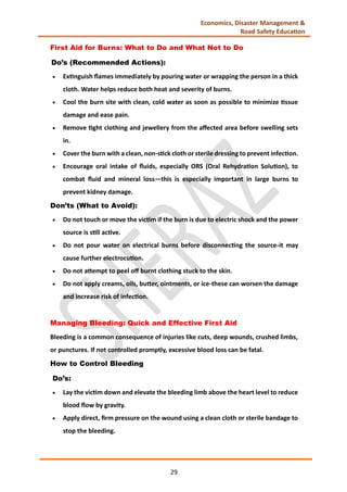 ECONOMICS, DISASTER MANAGEMENT, ROAD SAFETY - STUDY MATERIAL [10TH] | PDF