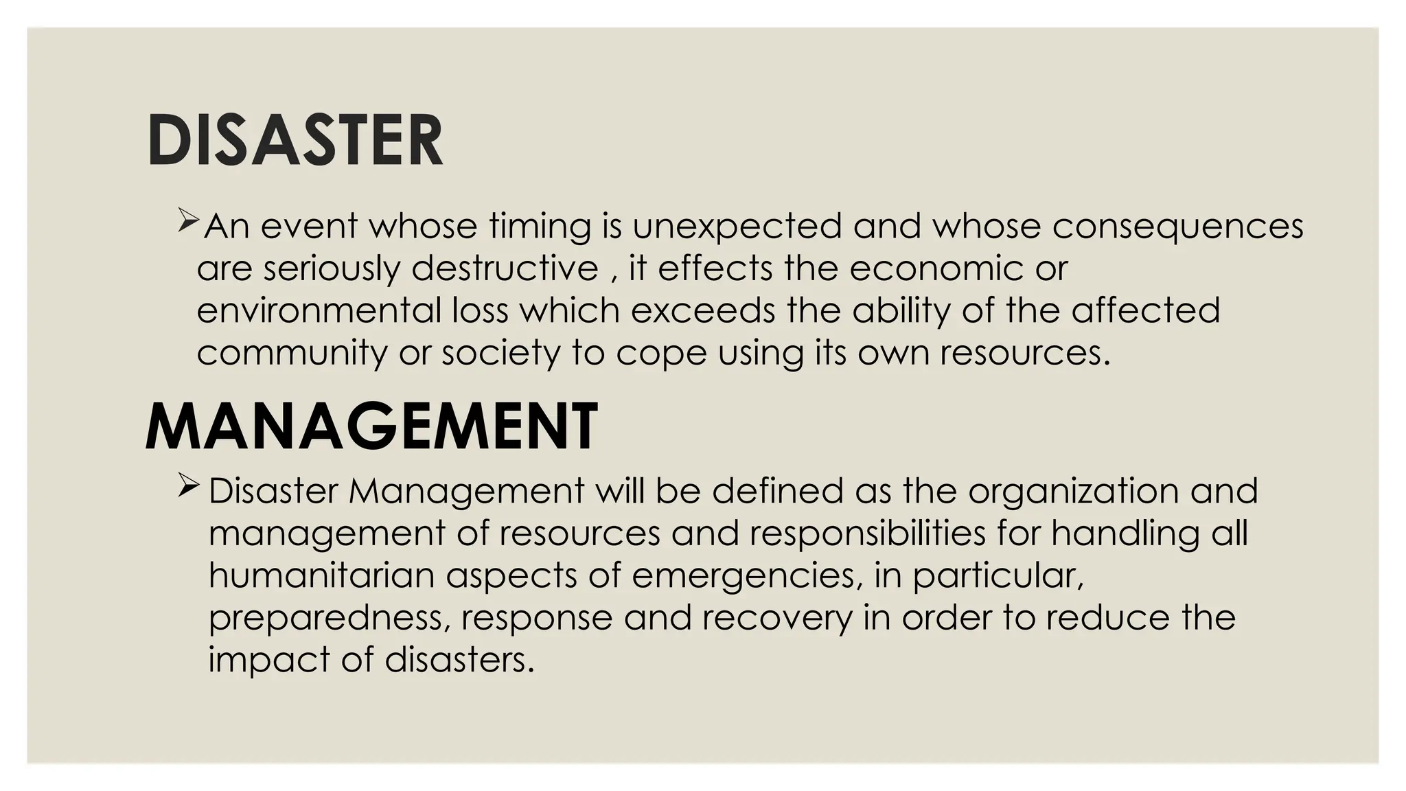 DISASTER MANAGEMENt ppt for presentation | PPT