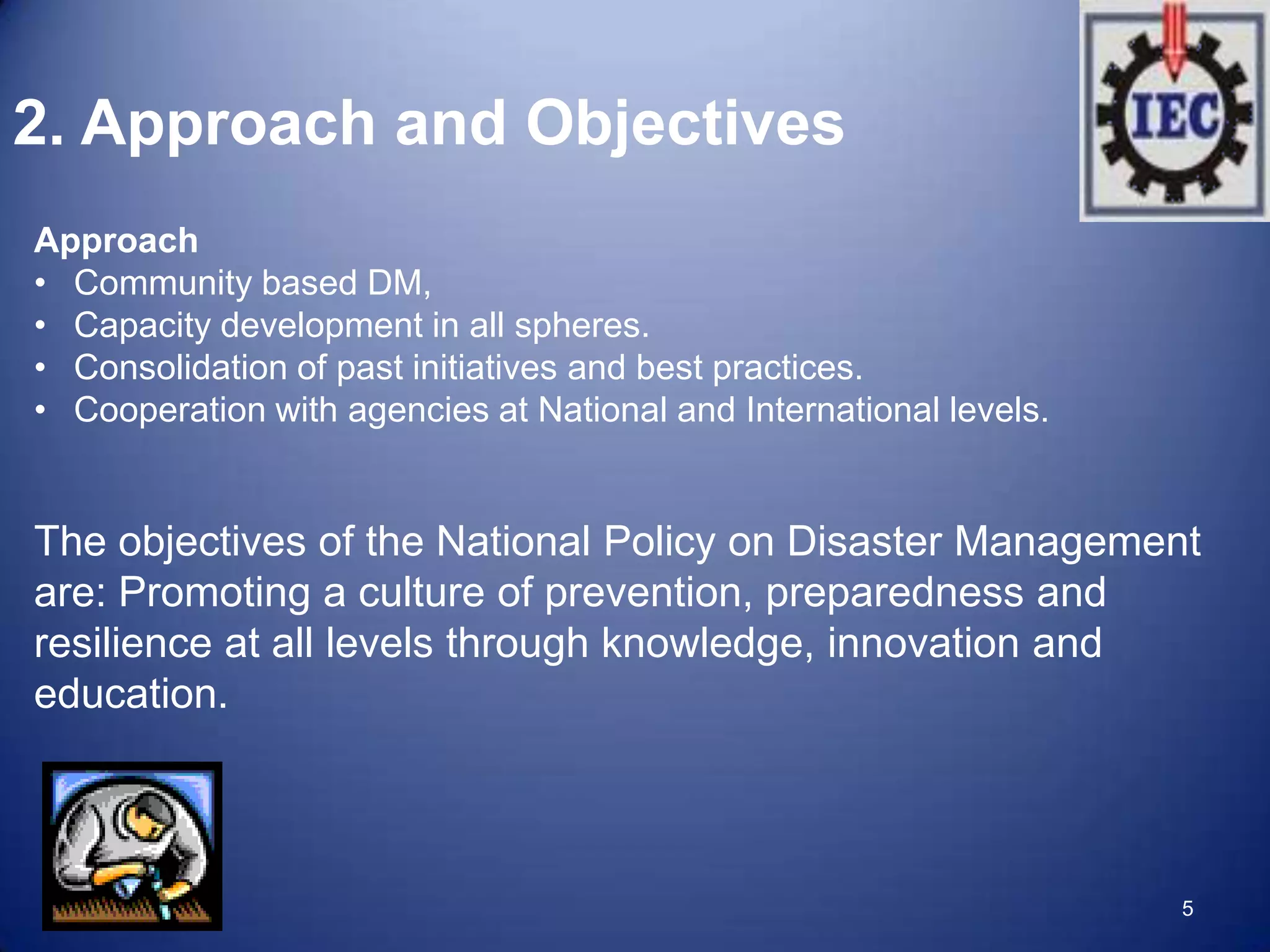 National Policy on Disaster management 2009 | PPT