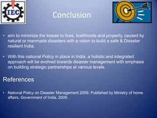 National Policy on Disaster management 2009 | PPT