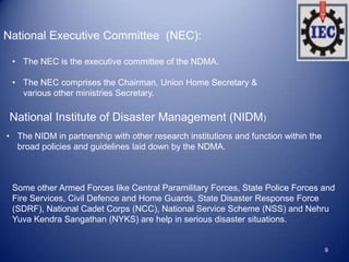 National Policy on Disaster management 2009 | PPT