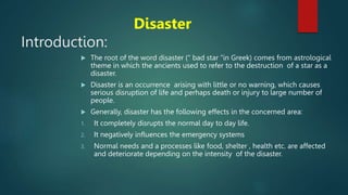 Disaster management ppt || BSc Nursing Adult Health Nursing | PPTX
