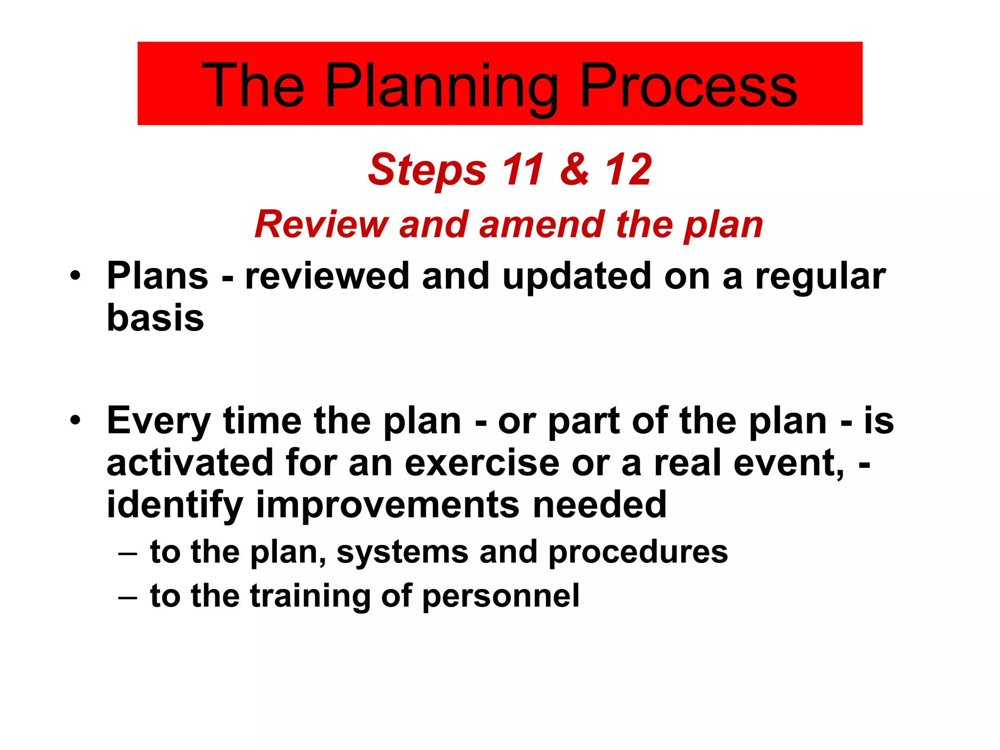 DISASTER MANAGEMENT 6-Emergency planning process.ppt | Medical Health