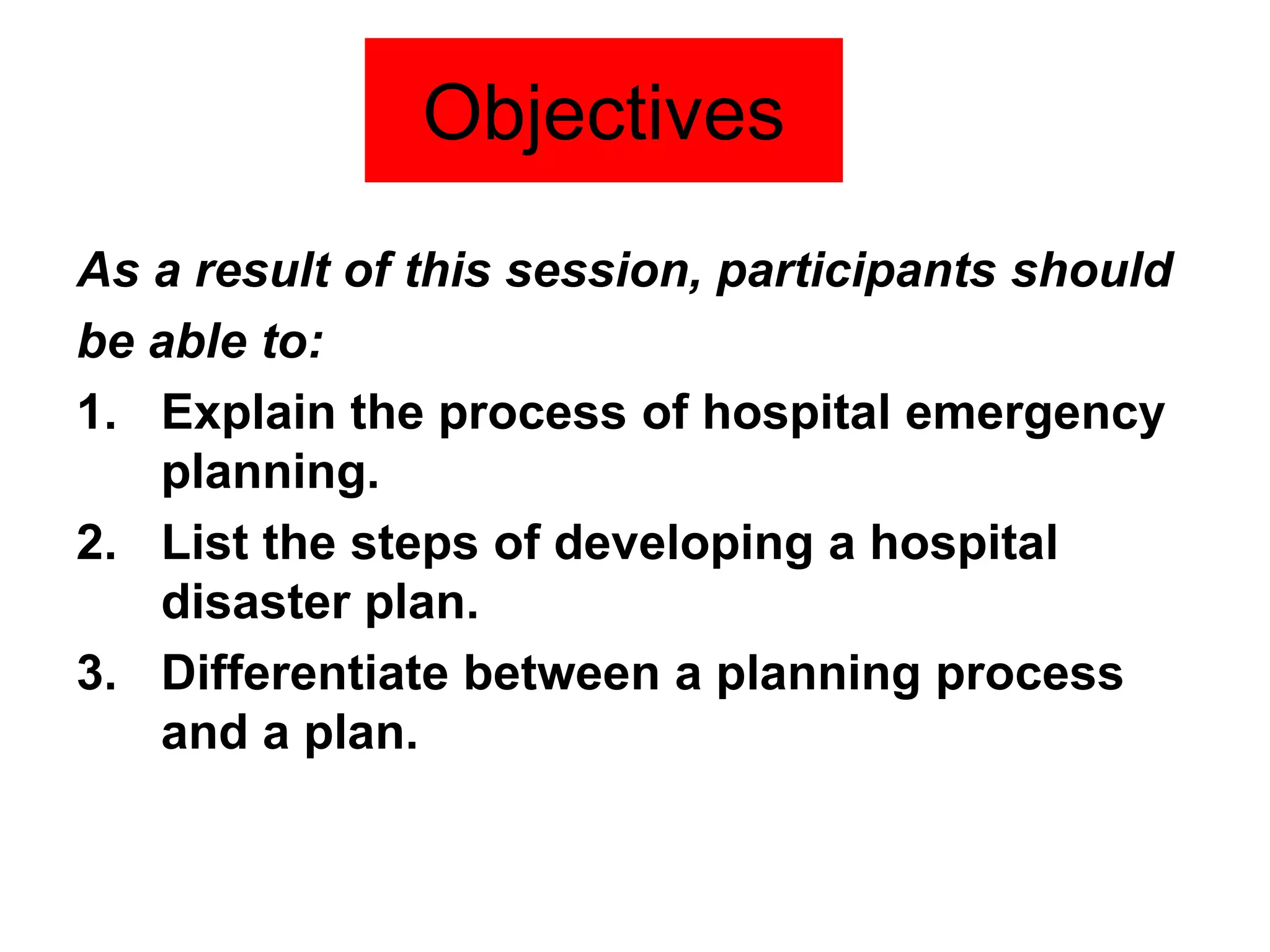DISASTER MANAGEMENT 6-Emergency planning process.ppt | Medical Health