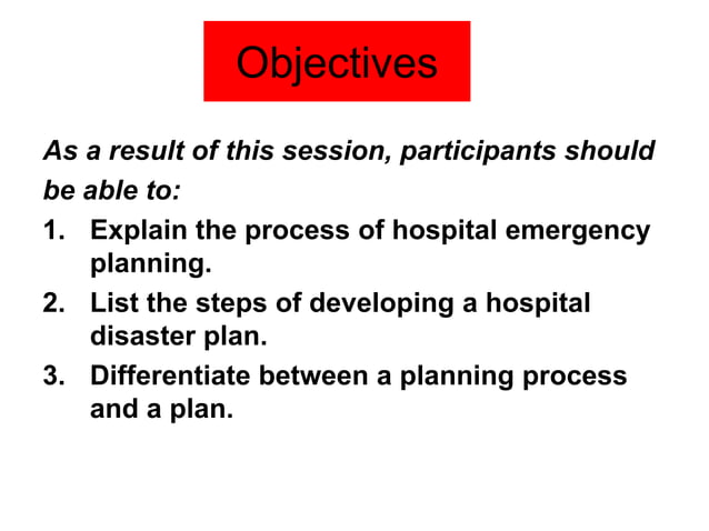 DISASTER MANAGEMENT 6-Emergency planning process.ppt | Medical Health