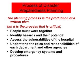 DISASTER MANAGEMENT 6-Emergency planning process.ppt | Medical Health