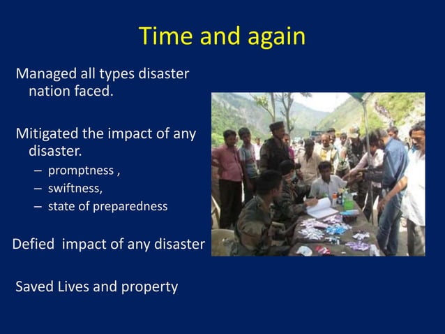 Disaster management armed forces isa | PPTX