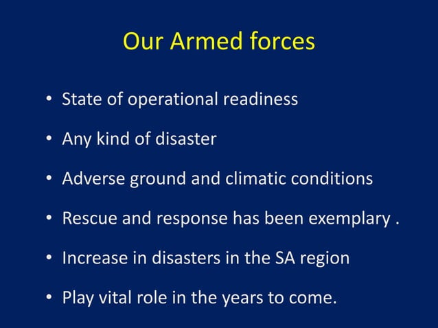 Disaster management armed forces isa | PPTX
