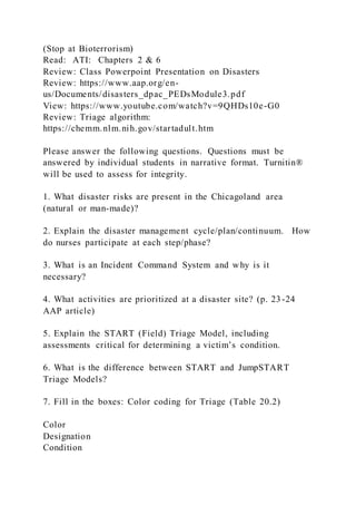 Disaster management assignment student guidelinespurpose | DOCX