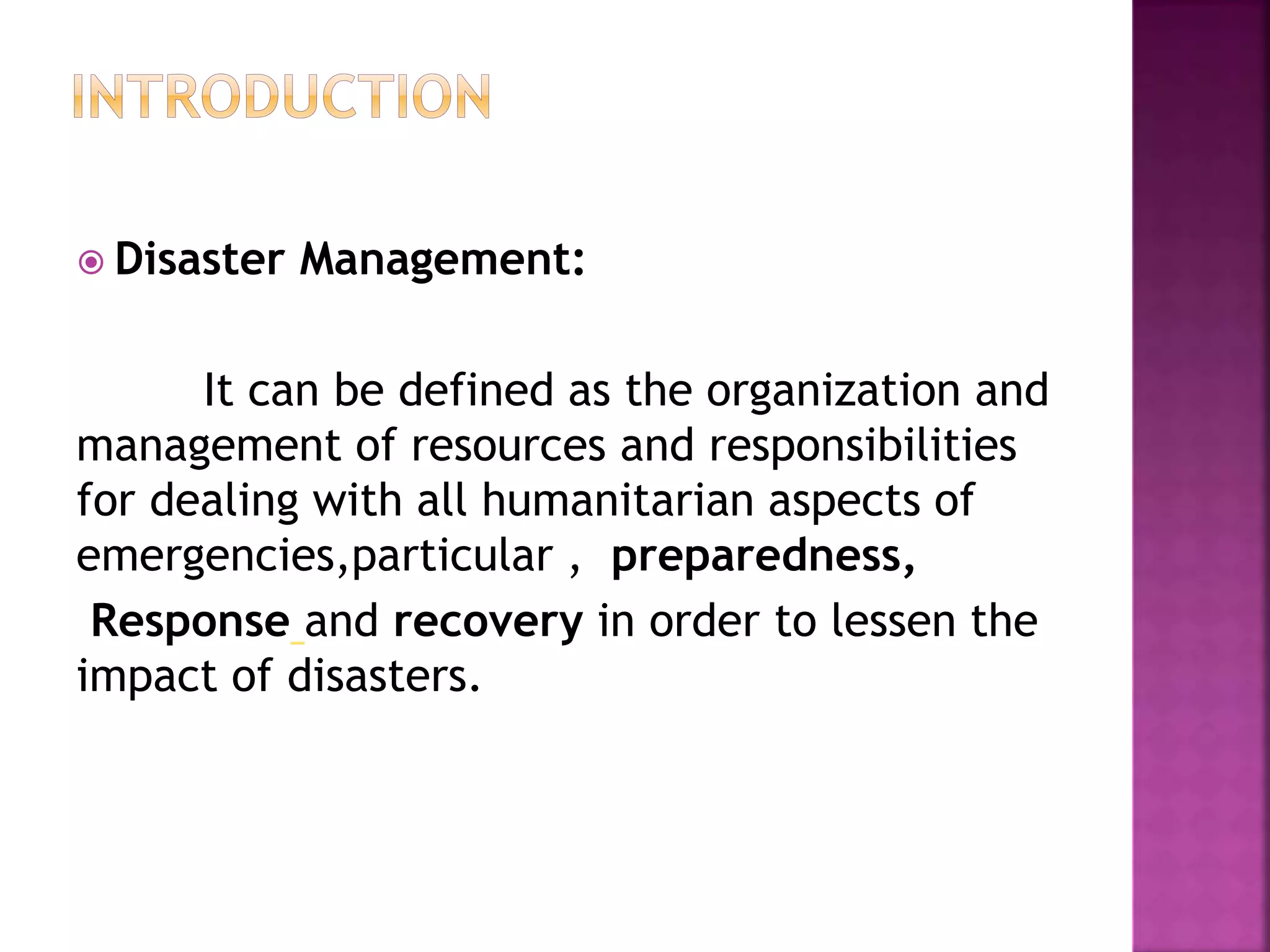 Disaster management cycle | PPTX