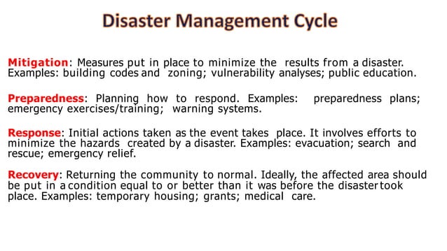 Disaster management cycle | PPTX
