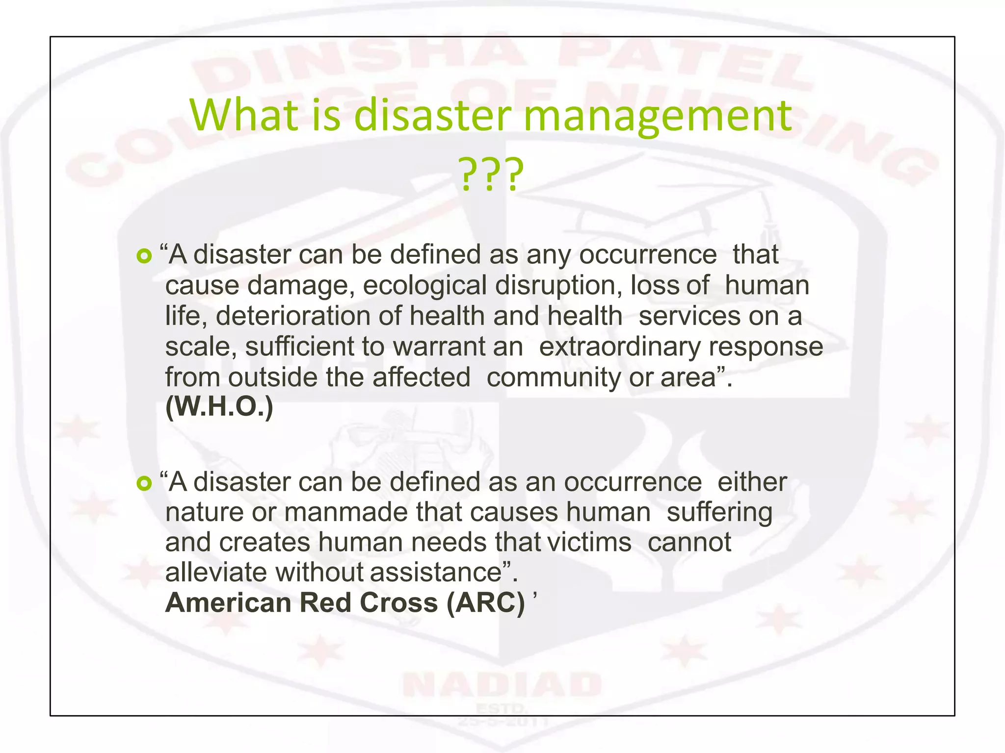 Disaster management Community health | PPSX