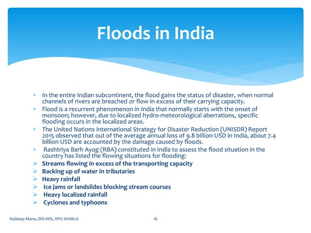 Disaster management for floods | PPT