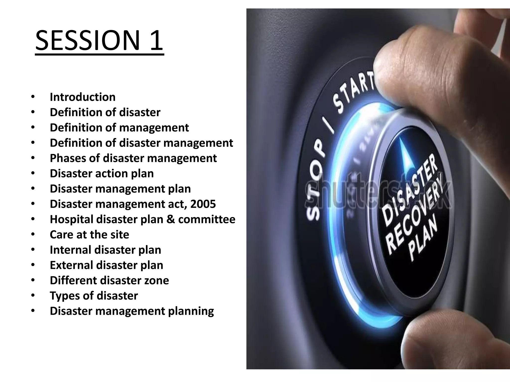 Disaster management in hospital ppt | PPTX