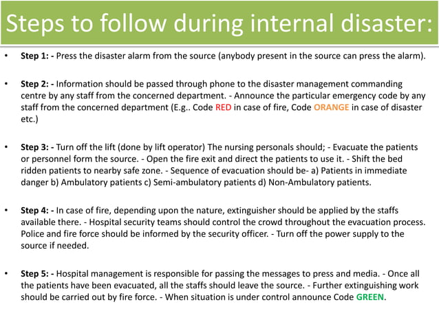 Disaster management in hospital ppt | PPTX | First Aid | Injuries