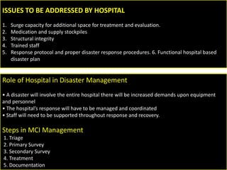 Disaster management in hospital ppt | PPTX
