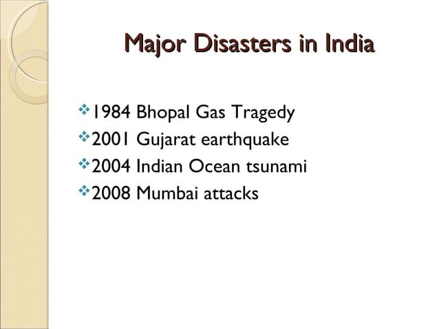 Disaster management in india | PPT