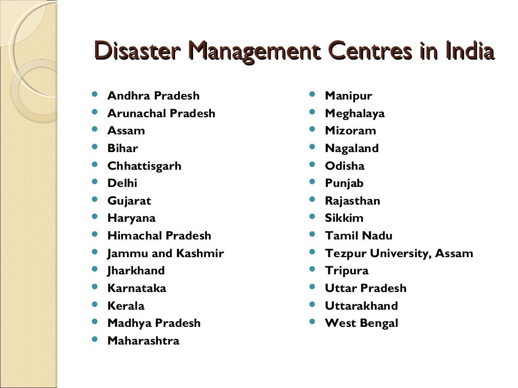 Disaster management in india