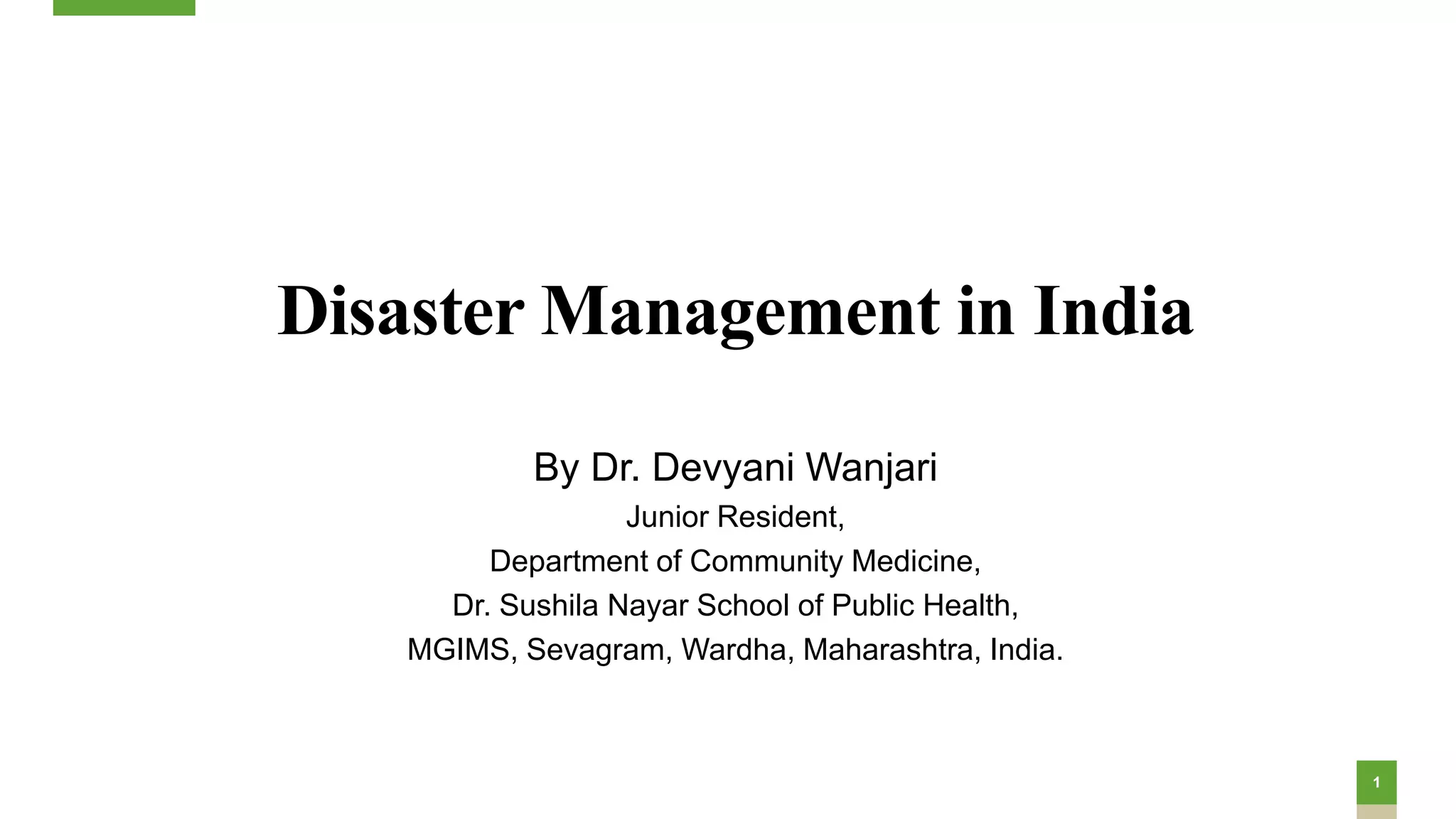 Disaster management in india | PPTX