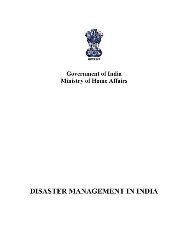 Government of India's Disaster Management Framework | PDF