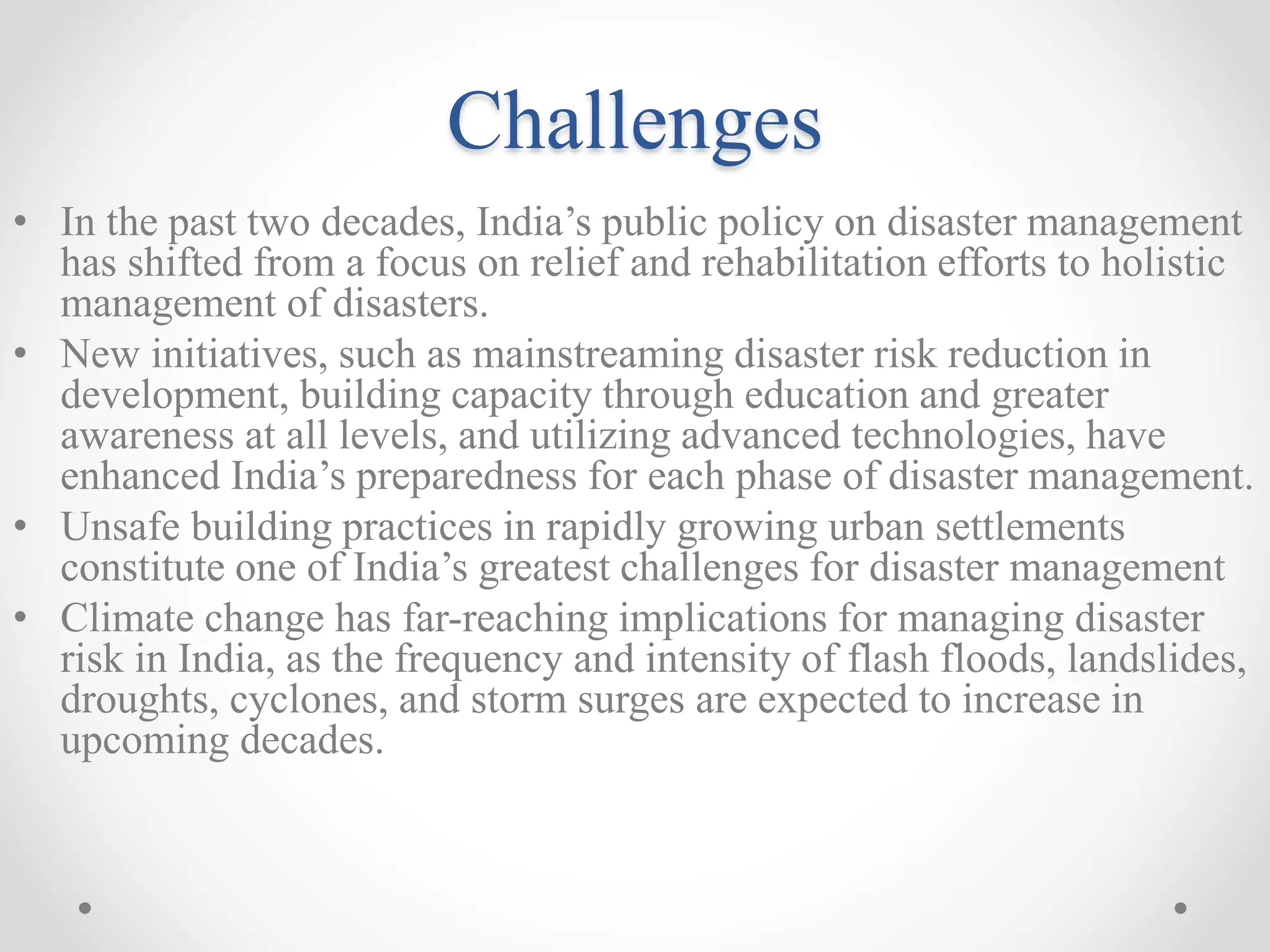 Disaster management in india challenges and opportunities | PPTX
