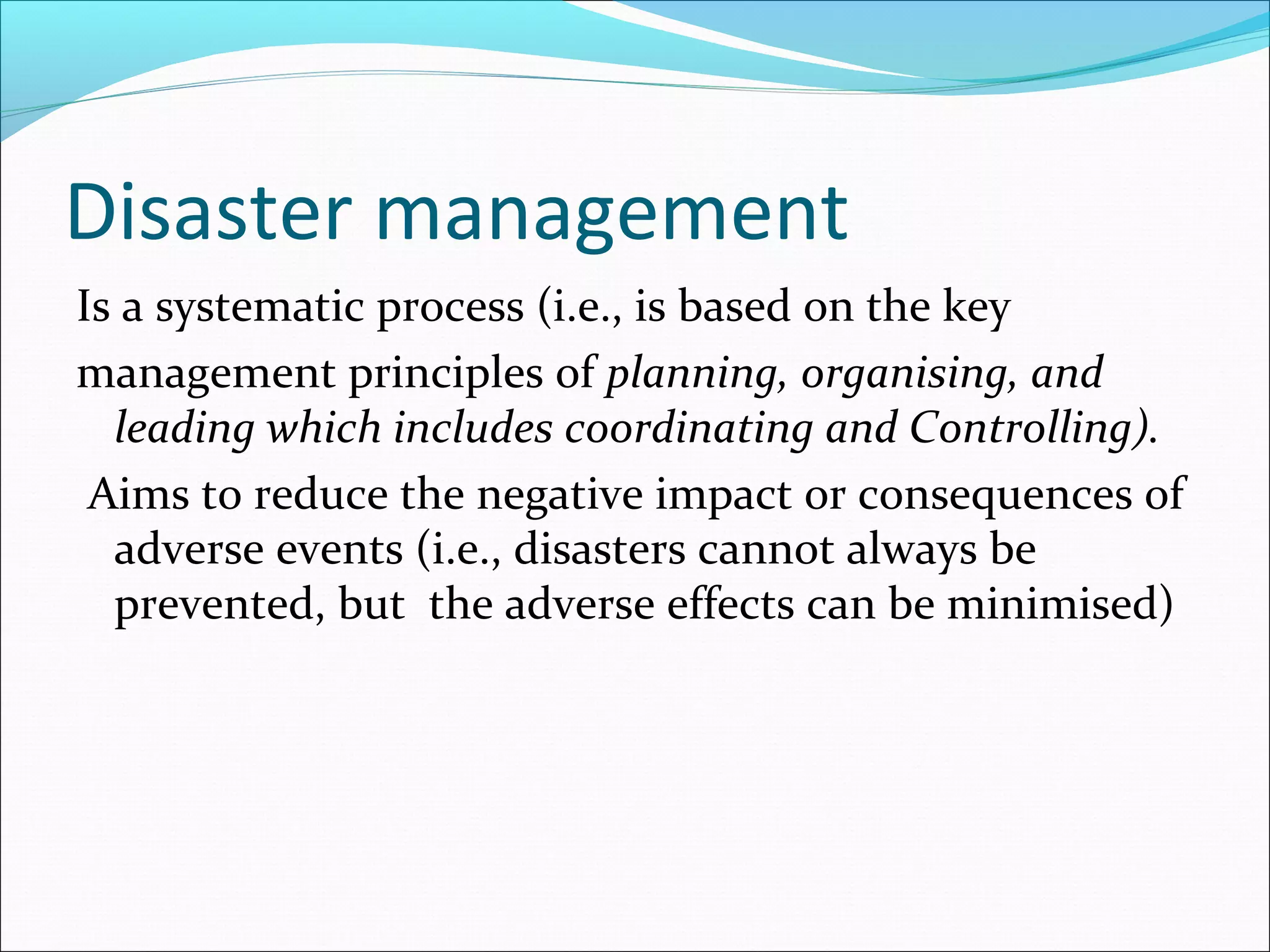 Disaster management landslide | PPT